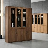China Compact Laminate Glass Door Cabinet 1800x800x400mm Moisture Resistant Office Bookcase for sale