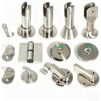 China 304 Stainless Steel Toilet Partition Hardware Kit Anti Corrosion Restroom Accessories 10 Piece Set for sale