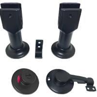China 304 Stainless Steel Toilet Partition Lock Modern Black 2-3/4 Inch Backset for sale