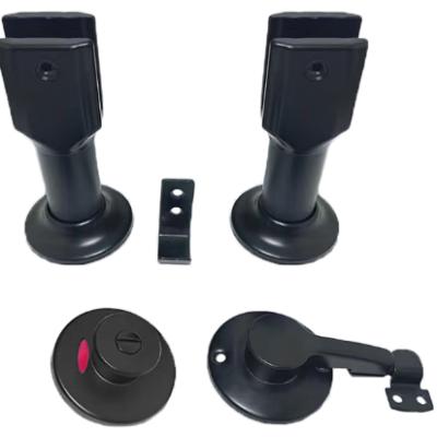 China 304 Stainless Steel Toilet Partition Lock Modern Black 2-3/4 Inch Backset for sale