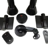 China 304 Stainless Steel Rust Proof Toilet Partition Lock Heavy Duty Restroom Lock Black 2 Pack for sale