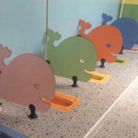 China Custom Kindergarten Toilet Partition Eco Friendly HPL Cubicle 18mm Protection Decoration for sale