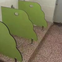 China Durable Waterproof Fireproof Kids Toilet Partition for Kindergarten School 1200mm Height for sale