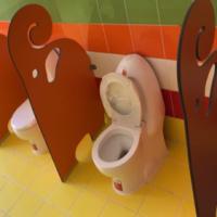 China Waterproof HPL Kids Toilet Partition Urinal Divider for School Kindergarten 900mm Height for sale