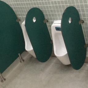 China HPL Honeycomb Board Kids Toilet Partition 1200mm Height Preschool Toilet Cubicle with Decor Protection for sale