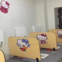 China HPL Honeycomb Board Kids Toilet Partition 1200mm Height Preschool Toilet Cubicle with Decor Protection for sale