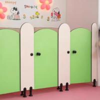China HPL Honeycomb Board Kids Toilet Partition 1200mm Height Preschool Toilet Cubicle with Decor Protection for sale