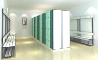 China 12mm Compact HPL Wood Grain Gym Locker with Digital Lock for Locker Room for sale
