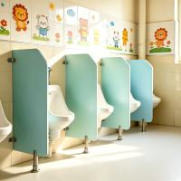 China Customized Eco Friendly HPL Kindergarten Toilet Partition 18mm for Safety and Decoration for sale