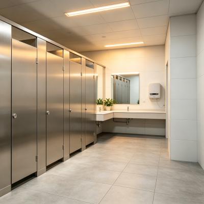 China Custom 304 Stainless Steel Honeycomb Core Bathroom Cubicle Partition 18mm for Hospital Mall Office for sale
