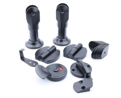 China Restroom Partition Hardware Supplier | Black Heavy-Duty Rustproof Toilet Stall Lock for Hotel School Hospital for sale