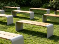 China Outdoor Modern Compact HPL Park Bench | Weather Resistant HPL Outdoor Leisure Bench for sale