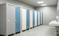 China Commercial HPL Toilet Partitions - Waterproof Durable Compact Laminate Public Restroom Partitions for School, Hospital, Mall for sale