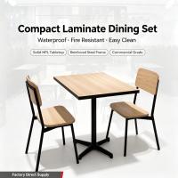 China Commercial HPL Compact Dining Table and Chair Set, Waterproof Fireproof Anti-scratch Canteen Furniture for Restaurant Cafe School Hospital for sale