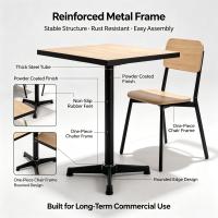 China Commercial HPL Compact Dining Table and Chair Set, Waterproof Fireproof Anti-scratch Canteen Furniture for Restaurant Cafe School Hospital for sale