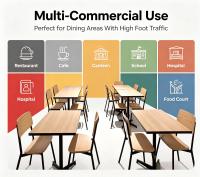 China Commercial HPL Compact Dining Table and Chair Set, Waterproof Fireproof Anti-scratch Canteen Furniture for Restaurant Cafe School Hospital for sale