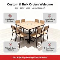 China Commercial HPL Compact Dining Table and Chair Set, Waterproof Fireproof Anti-scratch Canteen Furniture for Restaurant Cafe School Hospital for sale