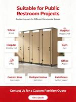 China Commercial HPL Toilet Partition, Waterproof Moisture-proof Phenolic Compact Board Public Restroom Partition with Hardware Fittings for sale