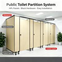 China Commercial HPL Public Toilet Stall, Moisture-proof Phenolic Compact Restroom Partition for sale