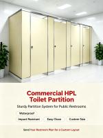 China Commercial HPL Public Toilet Stall, Moisture-proof Phenolic Compact Restroom Partition for sale