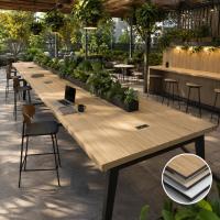 China HPL Compact Laminate Outdoor Dining Table Set  Weatherproof Anti-Scratch Commercial Patio Table & Chair for sale