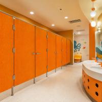China Waterproof Impact Resistant Compact HPL Phenolic Resin Public Toilet Partition, Custom Color Commercial Restroom Stall Partition for School Hospital Mall for sale