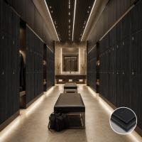 China Dark Wood Grain HPL Compact Laminate Lockers Luxury Gym Changing Room Storage Cabinets for sale