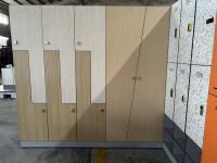 China Multi‑Compartment HPL Phenolic Locker | Custom Color Commercial Storage Cabinet for sale