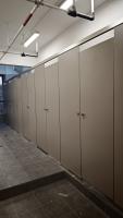 China Compact HPL Toilet Partition, Commercial Restroom Stall Divider, Public Washroom Cubicle with Urinal Screen for sale