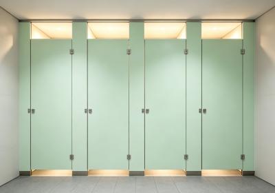 China Colorful HPL Compact Laminate Public Toilet Stall Partitions, Custom Phenolic Resin Washroom Divider Panels for Commercial Projects for sale
