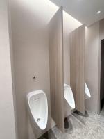 China HPL Wood Grain Compact Laminate Toilet Cubicle Partitions for Supermarket Public Washroom for sale