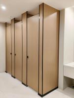 China HPL Compact Toilet Cubicle Partition, Wood Grain Phenolic Panel for Office, School, Mall Restroom for sale