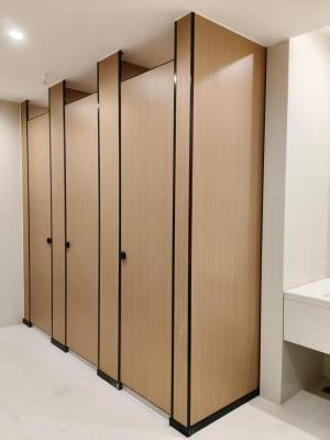 China HPL Compact Toilet Cubicle Partition, Wood Grain Phenolic Panel for Office, School, Mall Restroom for sale