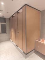 China HPL Compact Toilet Cubicle Partition, Wood Grain Phenolic Panel for Office, School, Mall Restroom for sale