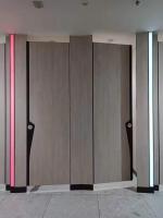 China LED Light Indicator Compact HPL Toilet Cubicle  Phenolic Resin Restroom Partition for sale