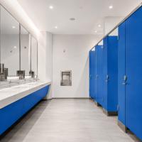 China Compact Laminate Toilet Partitions for School Restrooms | Durable HPL Bathroom Dividers for sale