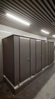 China Service Station Toilet Partition | HPL Compact Laminate Public Restroom Cubicle for sale