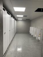 China Compact Laminate Toilet Cubicles, Waterproof Phenolic Resin Public Restroom Toilet Partitions with 304 Stainless Steel Hardware for sale