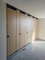 China Compact Laminate HPL Toilet Partition, Waterproof Phenolic Restroom Cubicles for Factory Workshop & Office Building for sale