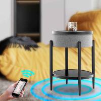 China Dynamic RGB Smart End Table Wireless Charging Bluetooth Phone Side Nightstand for sale