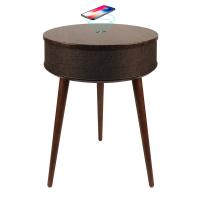 China Living Room Wireless Charging Smart Coffee Table With Bluetooth Speaker USB Ports LED Lighting for sale