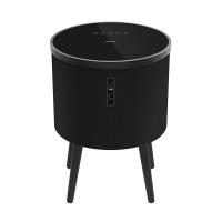 China OEM ODM MDF Bluetooth Speaker Table Wireless Charging LED Touch Control Night Stand for sale