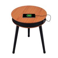 China 4-in-1 Smart End Table Bluetooth Speaker Wireless Charging Pad LED Night Light & Bedside Table for Daily Use for sale