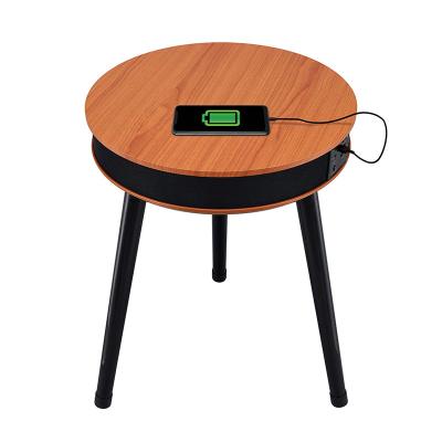 China 4-in-1 Smart End Table Bluetooth Speaker Wireless Charging Pad LED Night Light & Bedside Table for Daily Use for sale