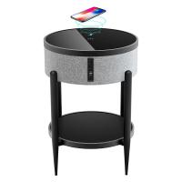 China Hotel Room Bedside Table Speaker With Bluetooth Speaker 20W MDF Desk for sale