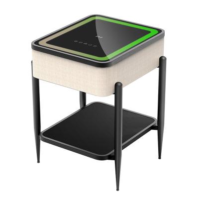 China 65W DSP Audio MDF Bluetooth Speaker Table Nightstand With 10W Qi Wireless Charging for sale