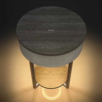 China Multifunctional Bluetooth Speaker End Table, Smart Bedside Table with Wireless Charging Station & Immersive Surround Sound for Indoor Use for sale