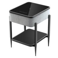 China Bluetooth 5.0 MDF Bedside Table Speaker Wireless Charging Nightstand For Bedroom Decor for sale