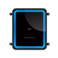 China Custom Logo MDF Bluetooth Wireless Speaker Table With Wireless Charging LED Light for sale