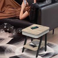 China Bluetooth MDF Smart Home Furniture 10W Wireless Charging Side Table for sale